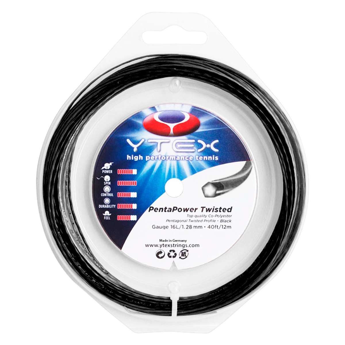 PentaPower Twisted Black Set - Co-Poly | YTEX Tennis Strings – ytexstrings