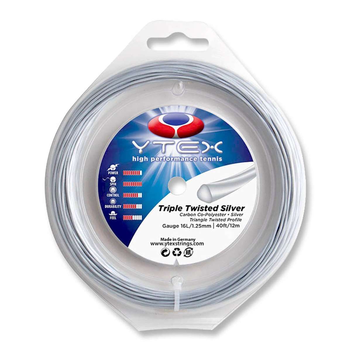 Triple Twisted Silver Set - Co-Poly | YTEX Tennis Strings – ytexstrings